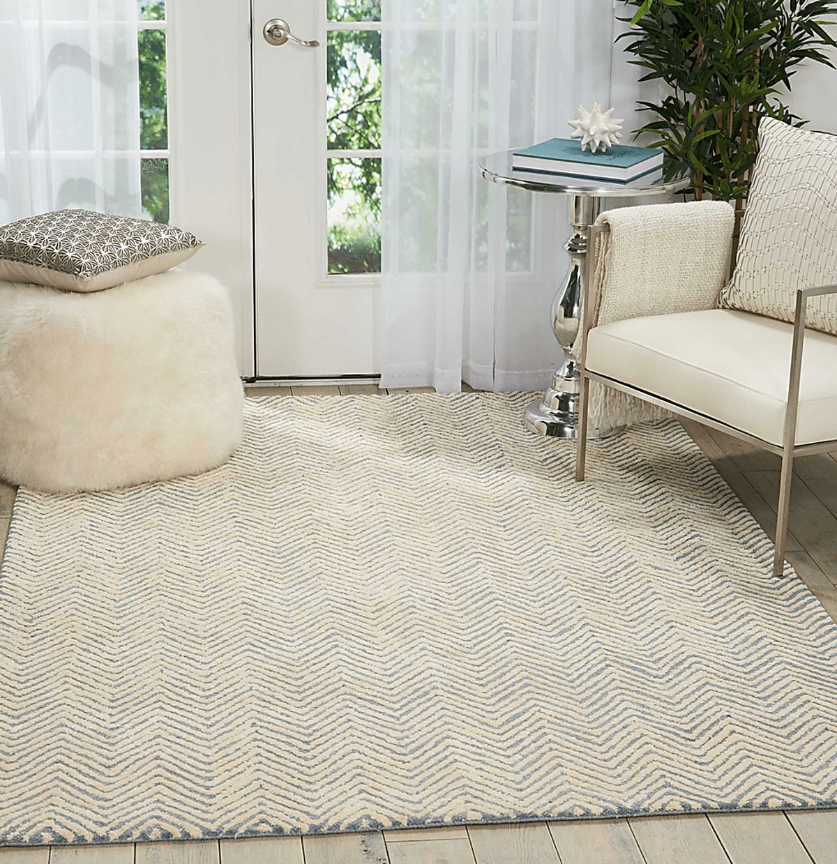 Elmena Slate Gray Polyester Fabric Rug | Rooms to Go