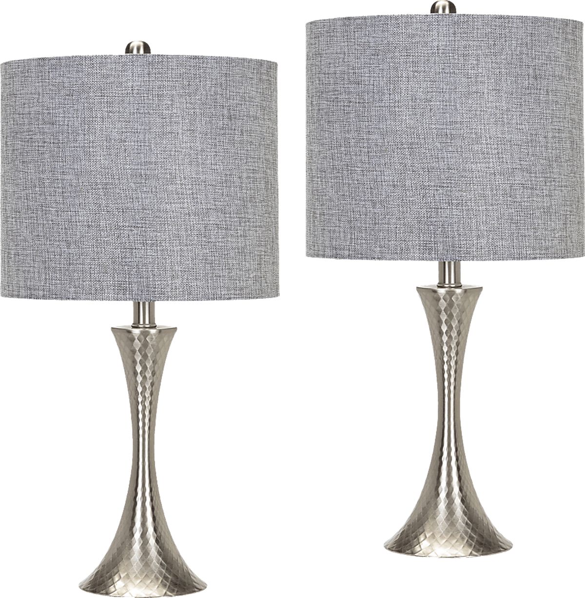 Elmira Grove 2 Pc Silver Gray Set Of Lamps | Rooms to Go