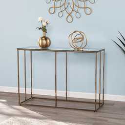 Elmway Champagne,Clear Colors,White Console Table | Rooms to Go