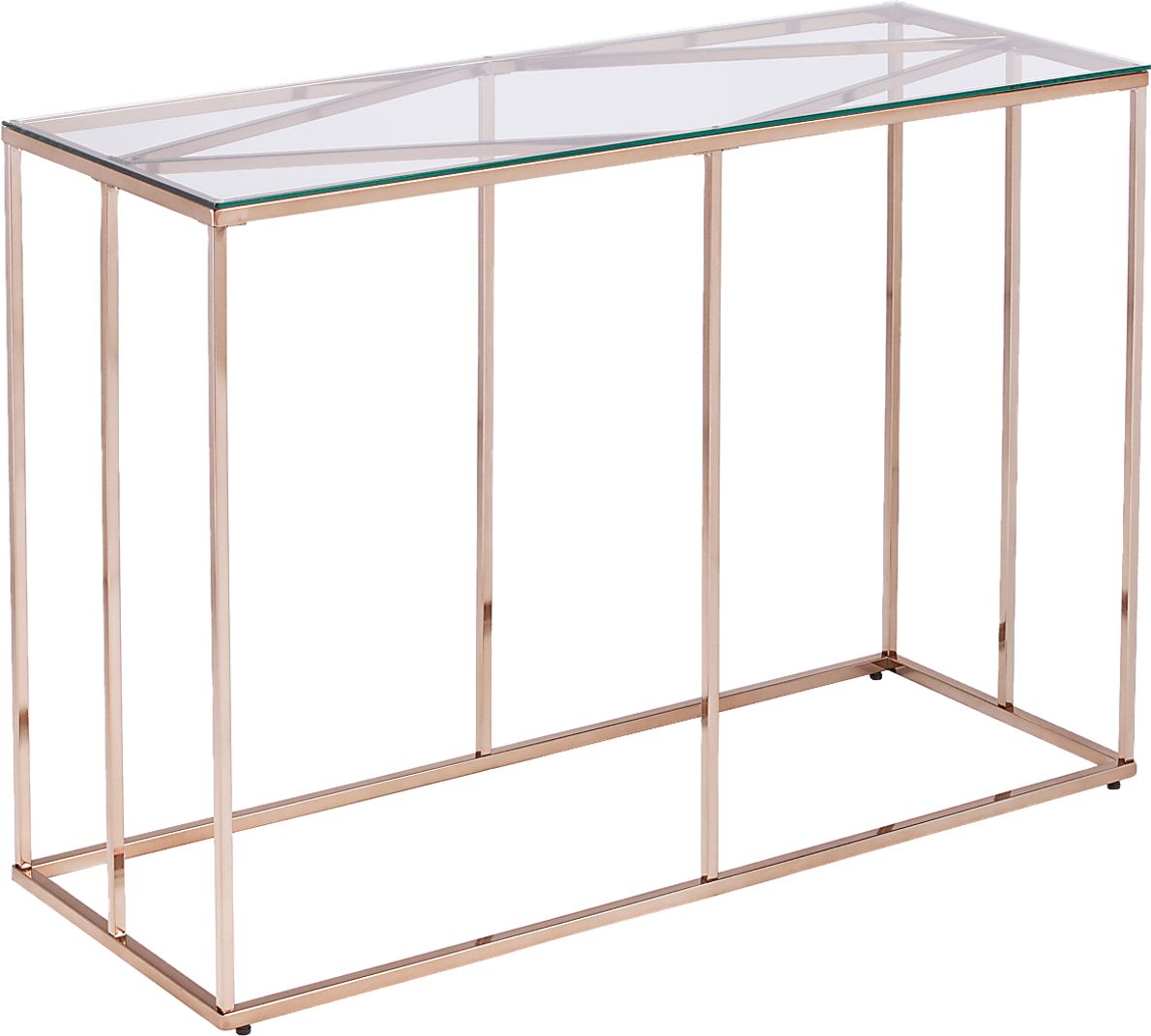 Elmway Champagne,Clear Colors,White Console Table - Rooms To Go
