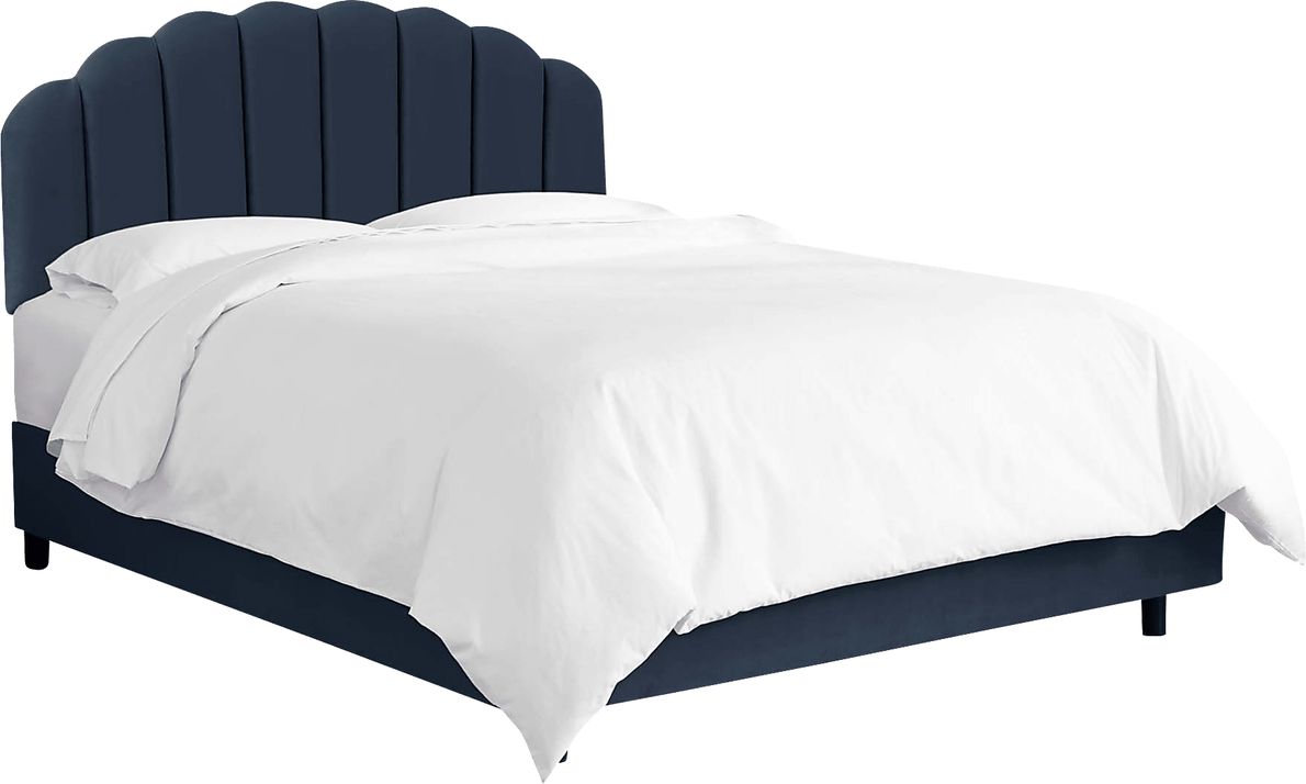 Eloisan Dark Blue Polyester Fabric King Bed - Rooms To Go