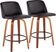 Elorena I Walnut Dark Wood Black Polyurethane Fabric Swivel Upholstered ...