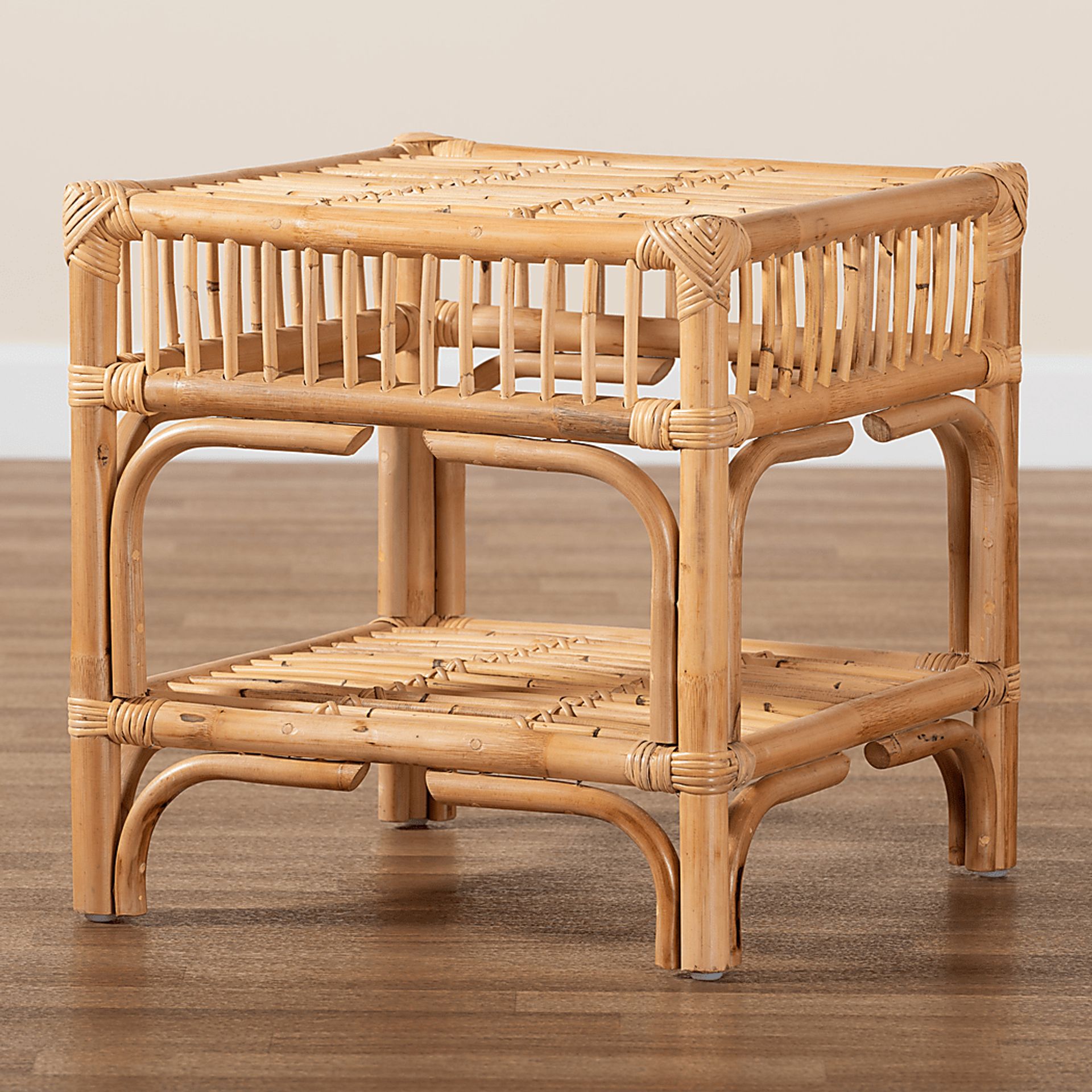 Eloryan Natural Light Wood Beige,White End Table | Rooms to Go