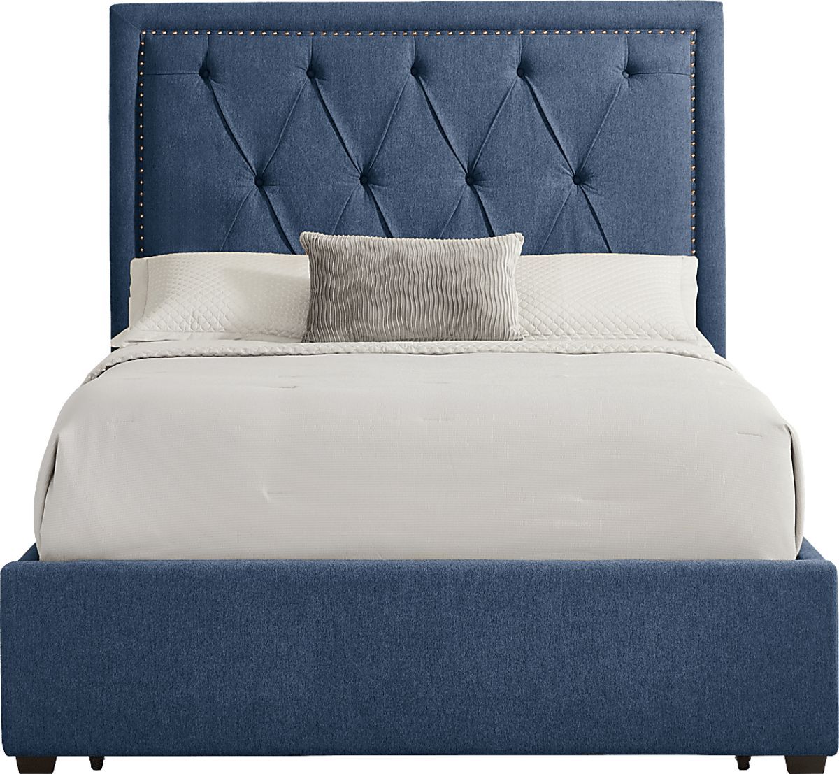 Elridge II Blue 3 Pc King Upholstered Storage Bed | Rooms to Go