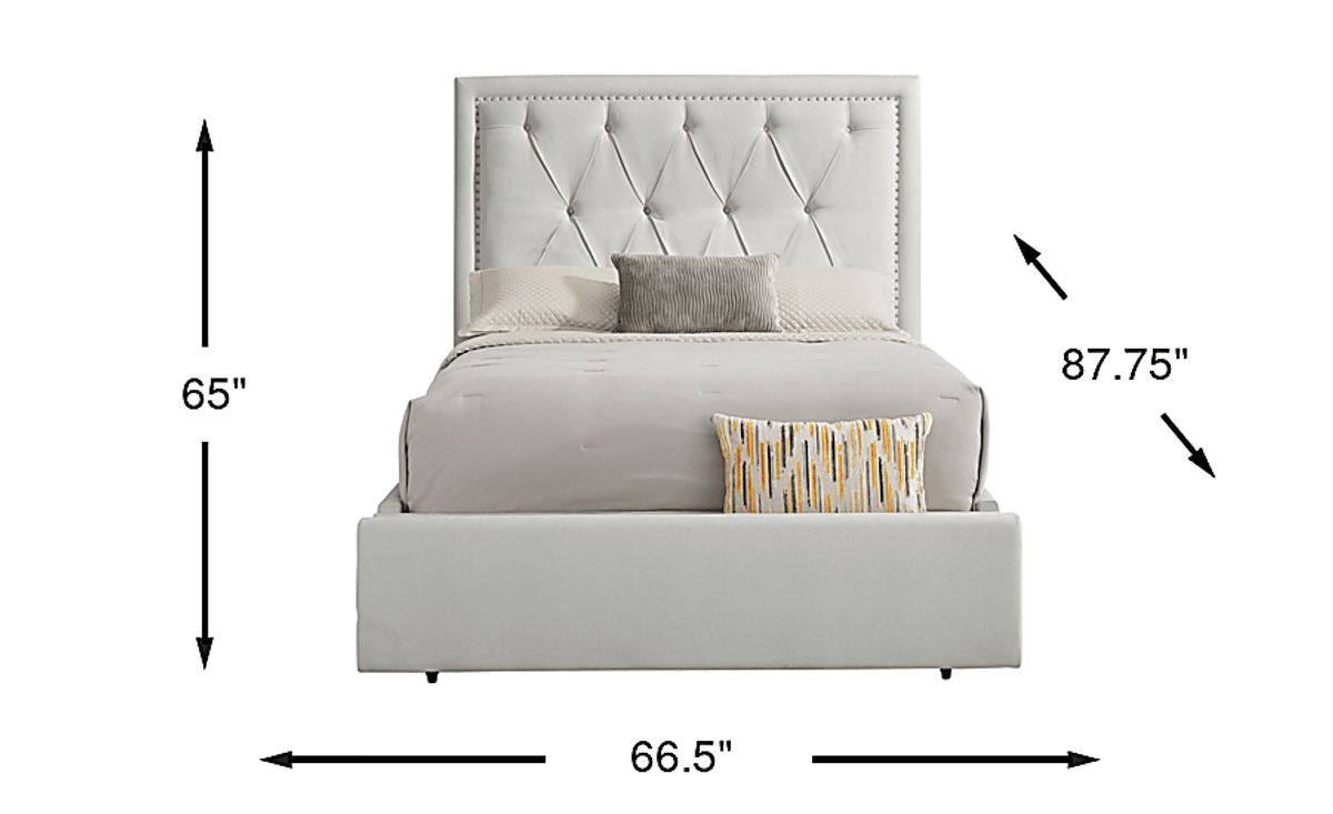 Elridge II Gray 3 Pc Queen Upholstered Storage Bed | Rooms to Go