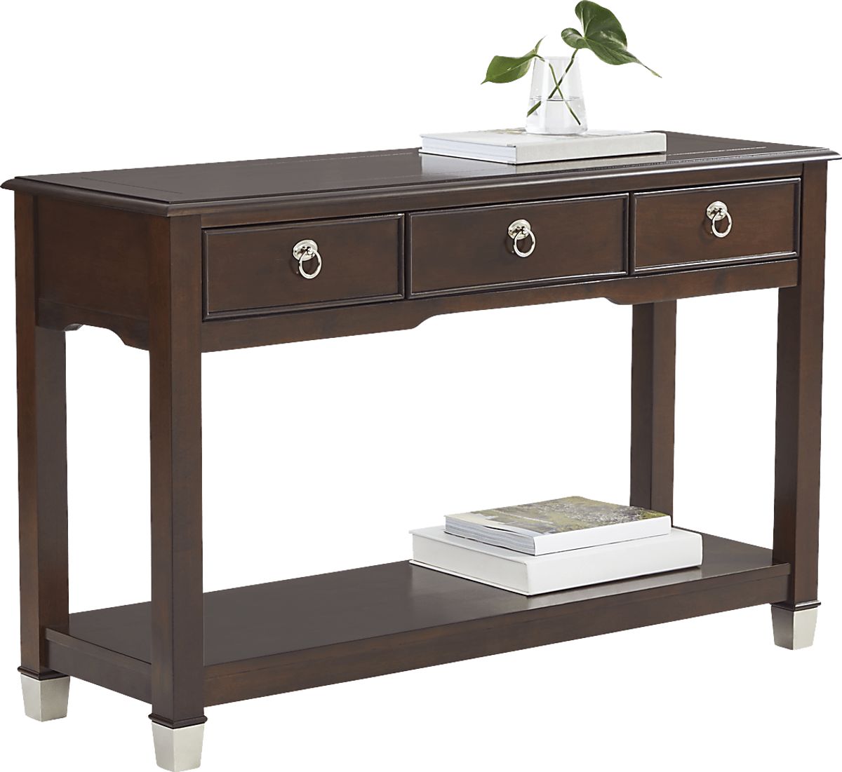 Elshan Walnut Dark Wood Sofa Table | Rooms to Go