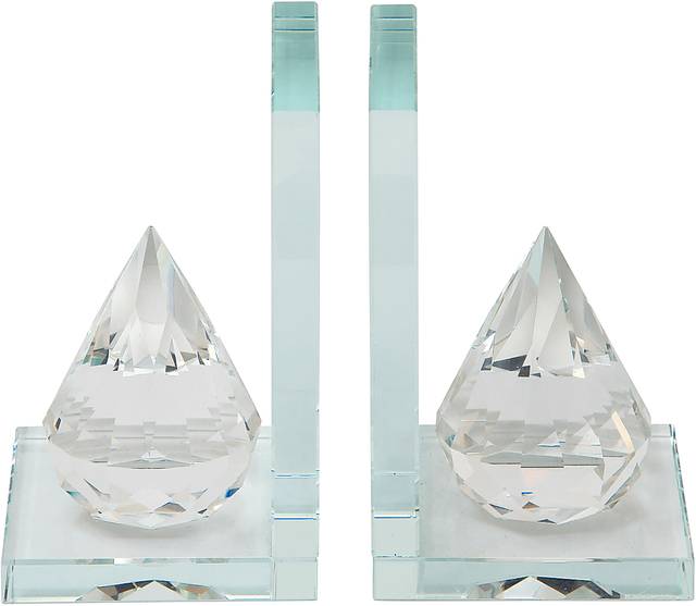 Elsielee Clear White Bookends | Rooms to Go