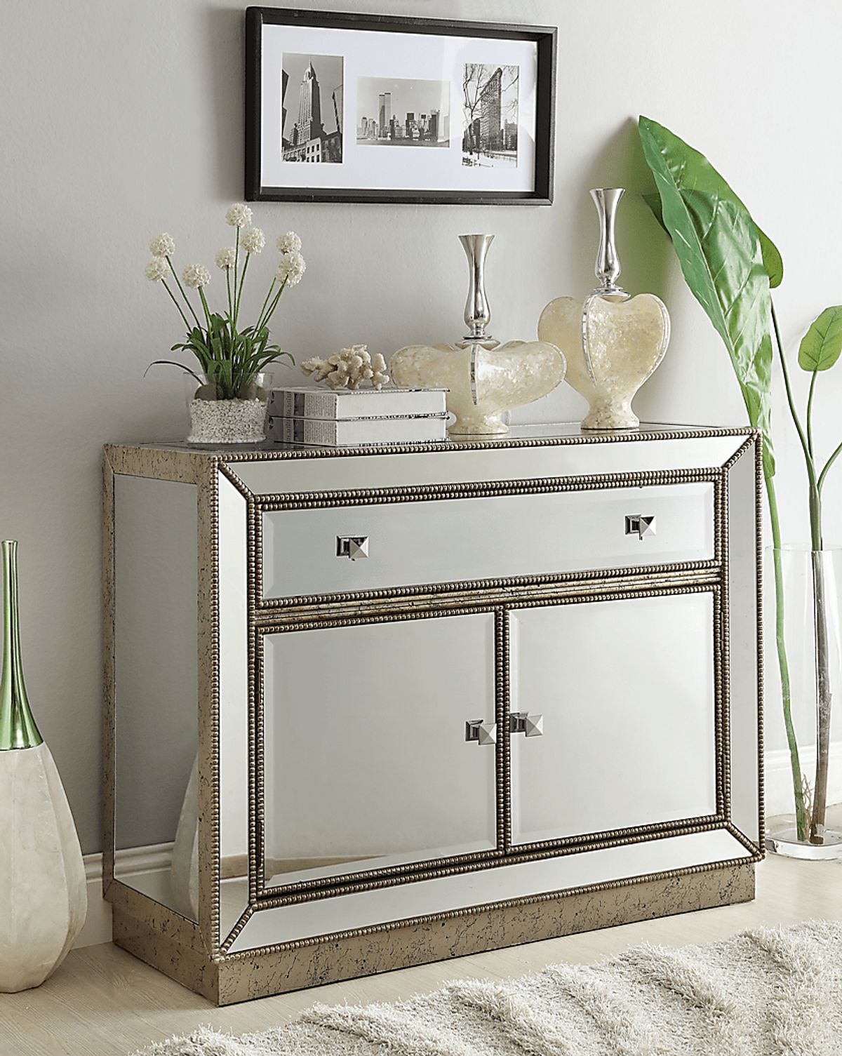 Elsinore Champagne Colors Accent Cabinet | Rooms to Go