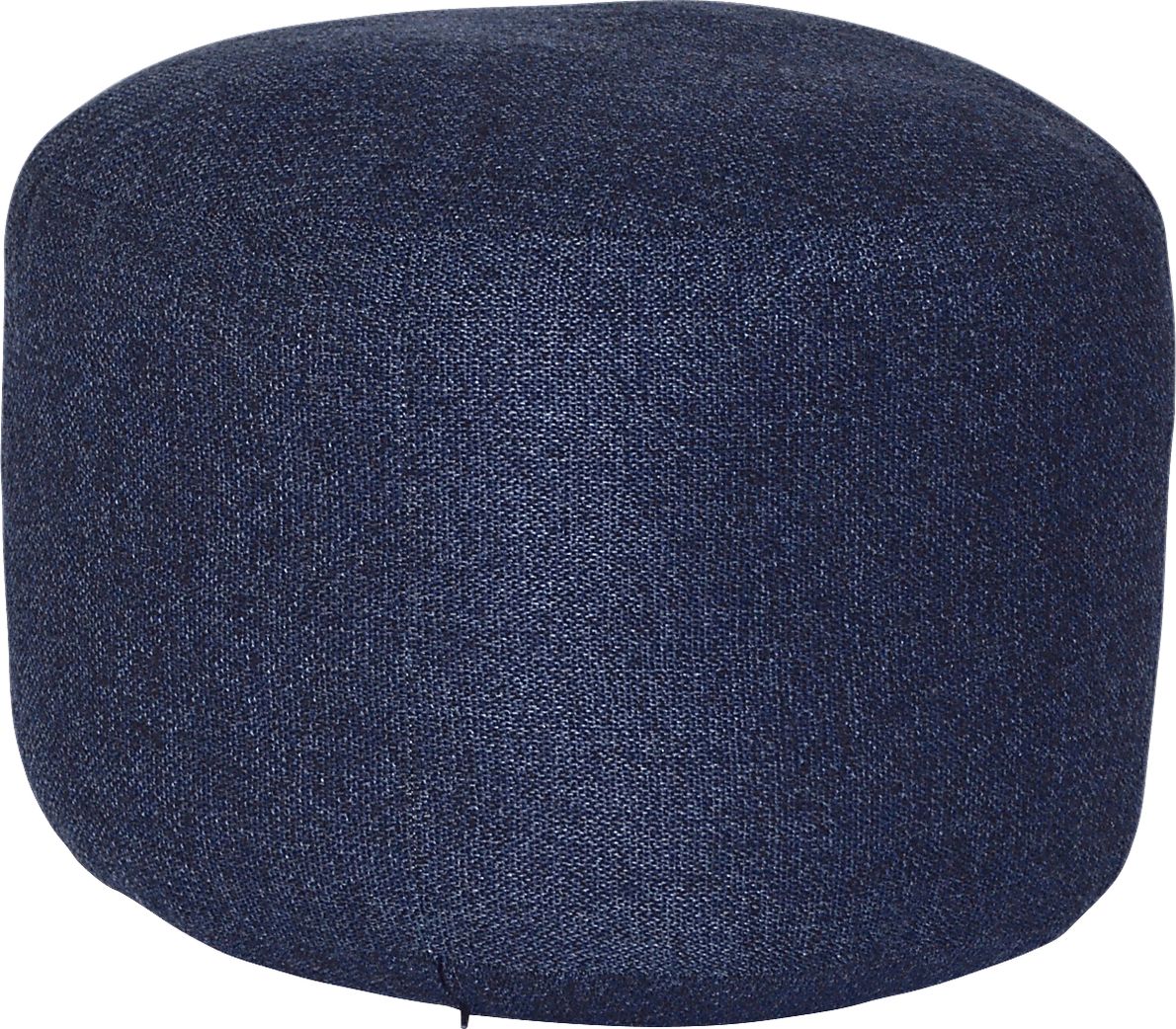 Elva Navy Blue Polypropylene Fabric Pouf - Rooms To Go