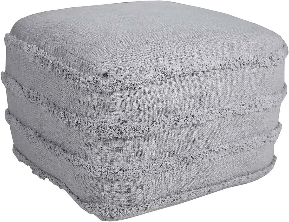 Elizeno II Gray Cotton Fabric Pouf | Rooms to Go
