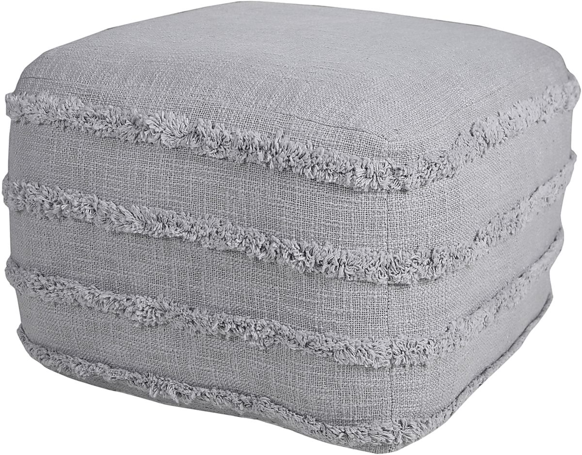 Elizeno II Gray Cotton Fabric Pouf | Rooms to Go