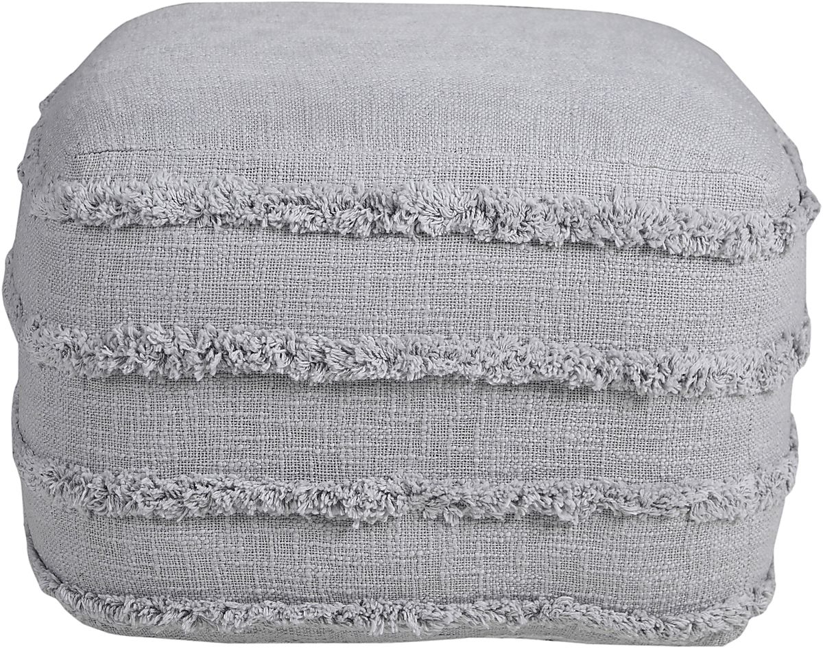 Elizeno II Gray Cotton Fabric Pouf | Rooms to Go
