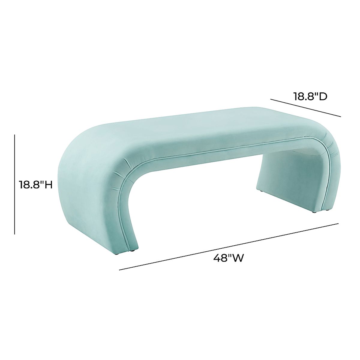 Emalia Light Blue Bench | Rooms to Go