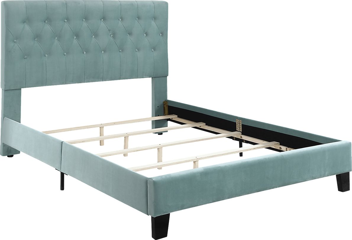 Emeline Light Blue Queen Upholstered Bed - Rooms To Go