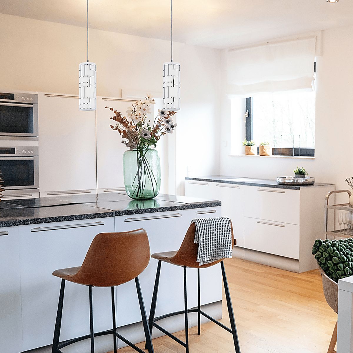 Emile Gate White Pendant | Rooms to Go