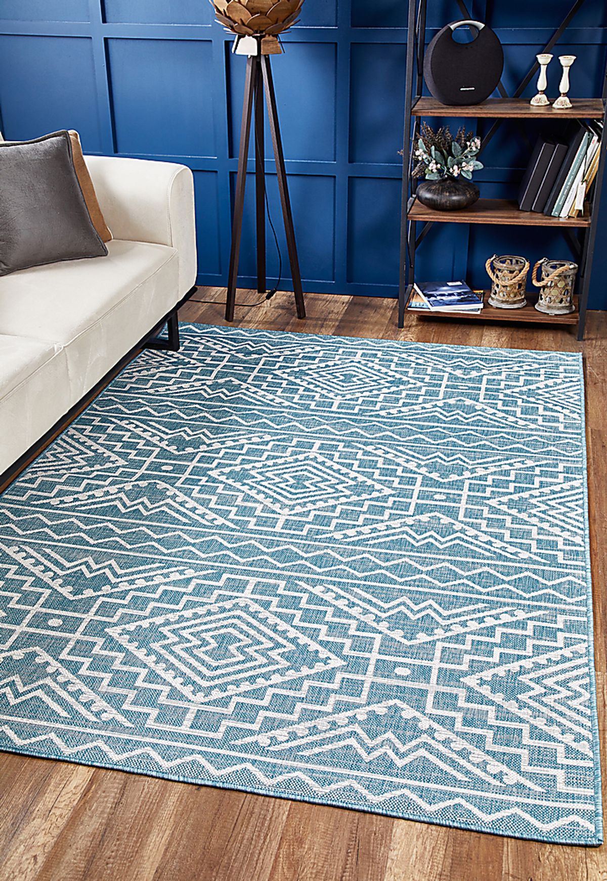 Emspool Aqua Blue Rugs | Rooms to Go