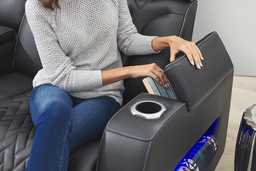 Encore Black Leather 3 Pc Right Triple Power Reclining Sectional ...