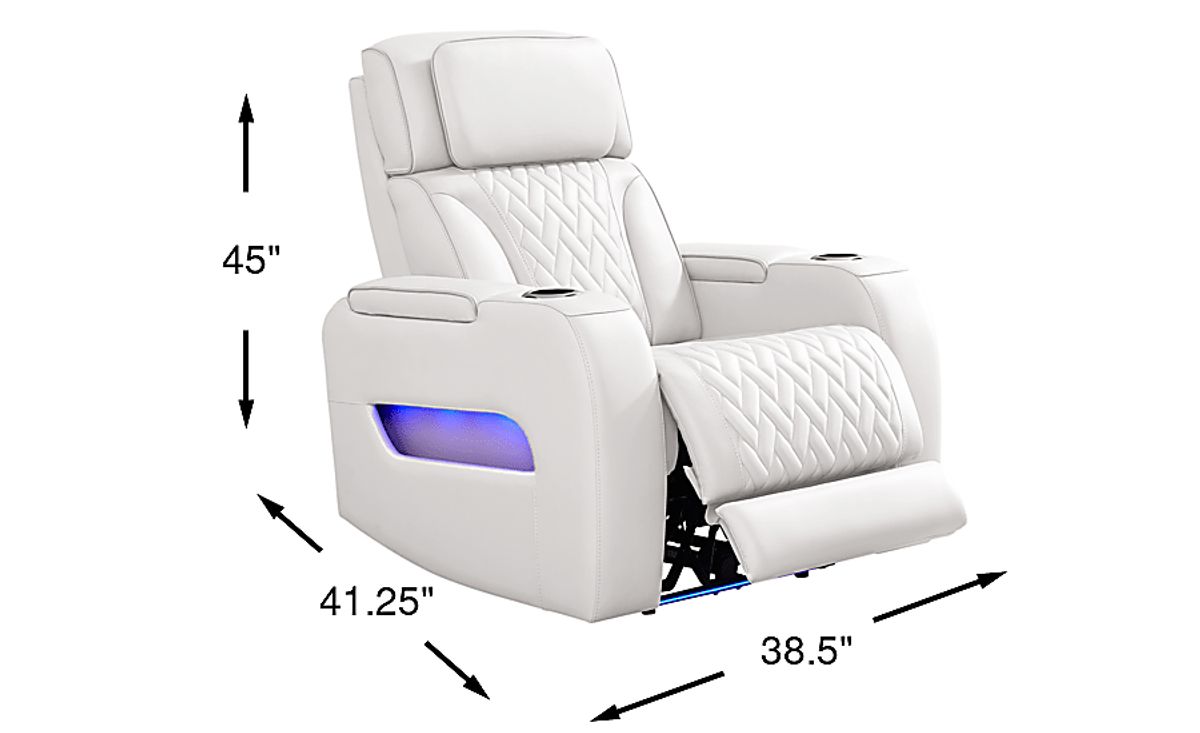 Encore White Leather Triple Power Recliner | Rooms to Go
