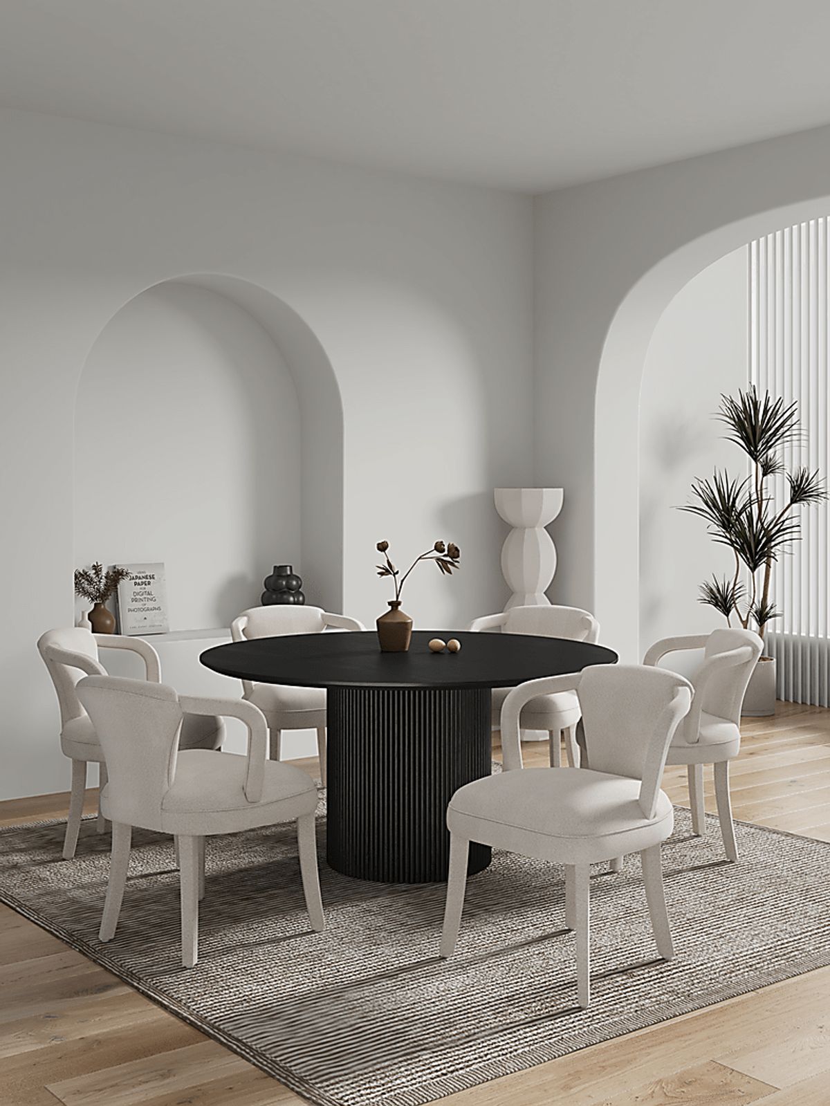 Enramada Black,Ivory Beige,Black Tweed Black And Ivory 7 Pc Dining ...
