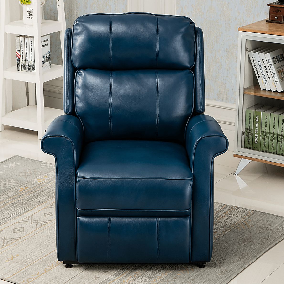 Enright Blue Power Recliner - Rooms To Go