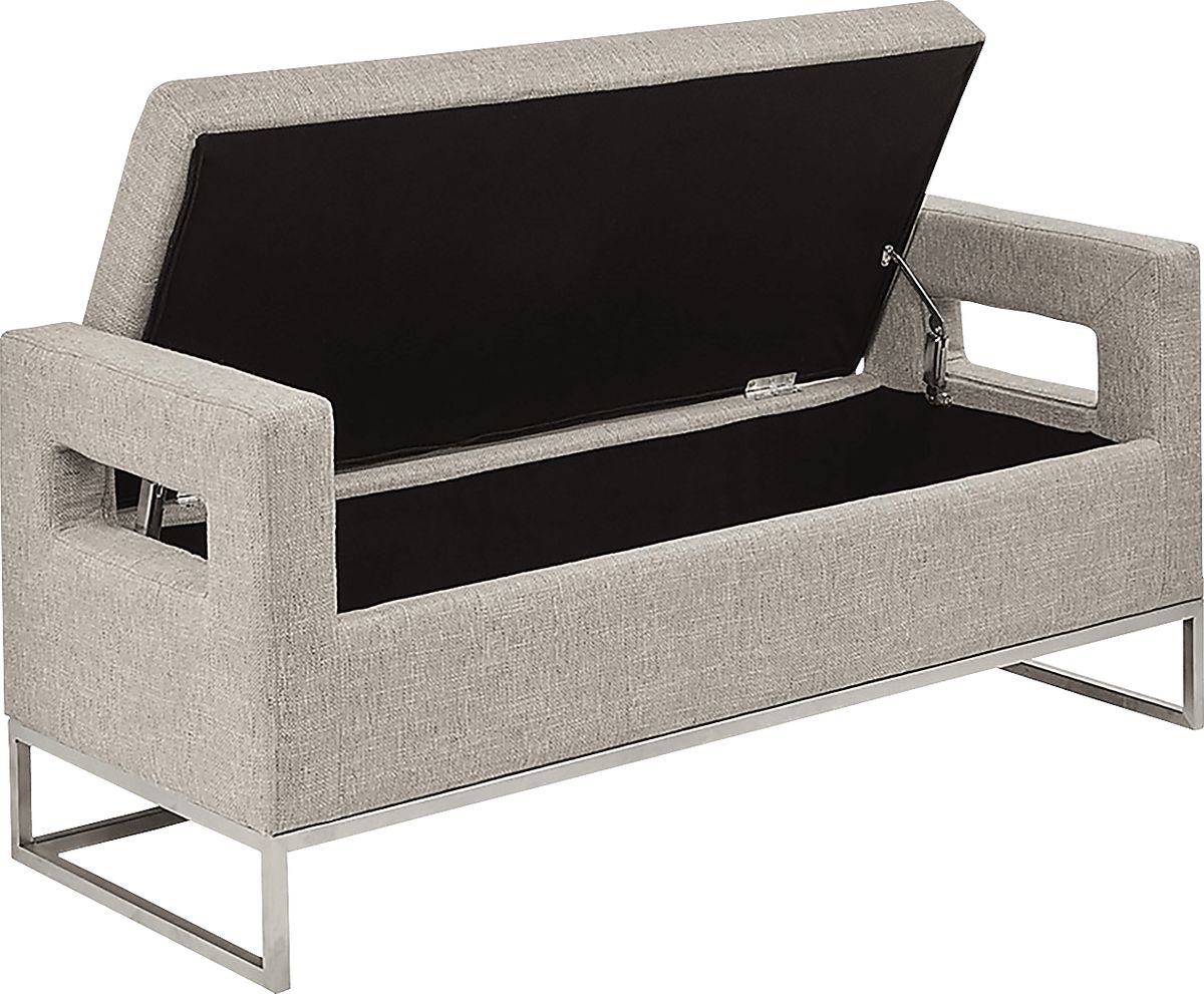 Erato Gray Storage Bench | Rooms to Go