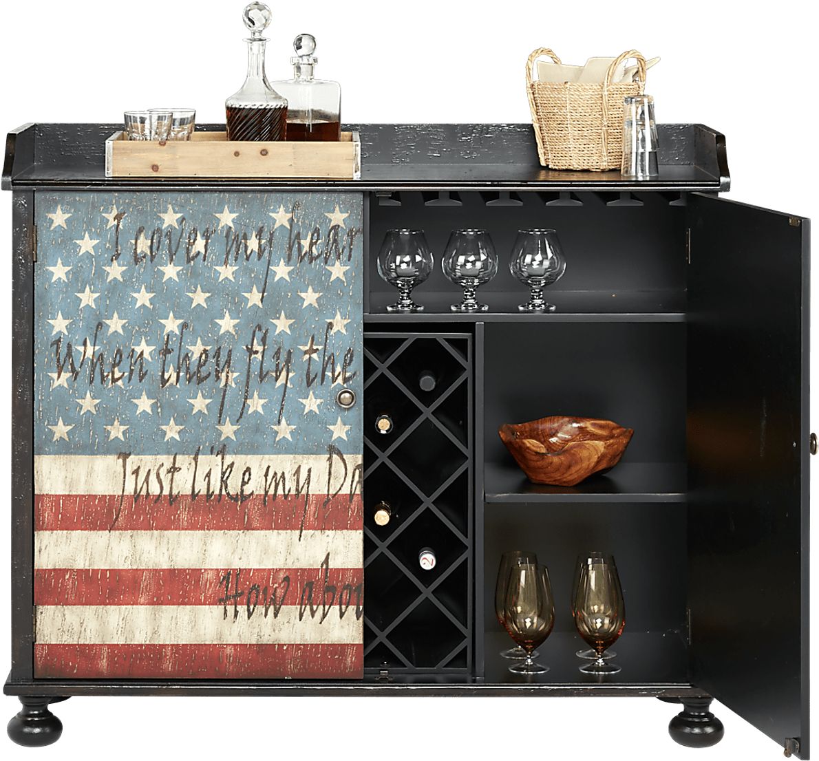 Eric Church Highway To Home Arrow Ridge Ebony 51 in. Bar Cabinet ...