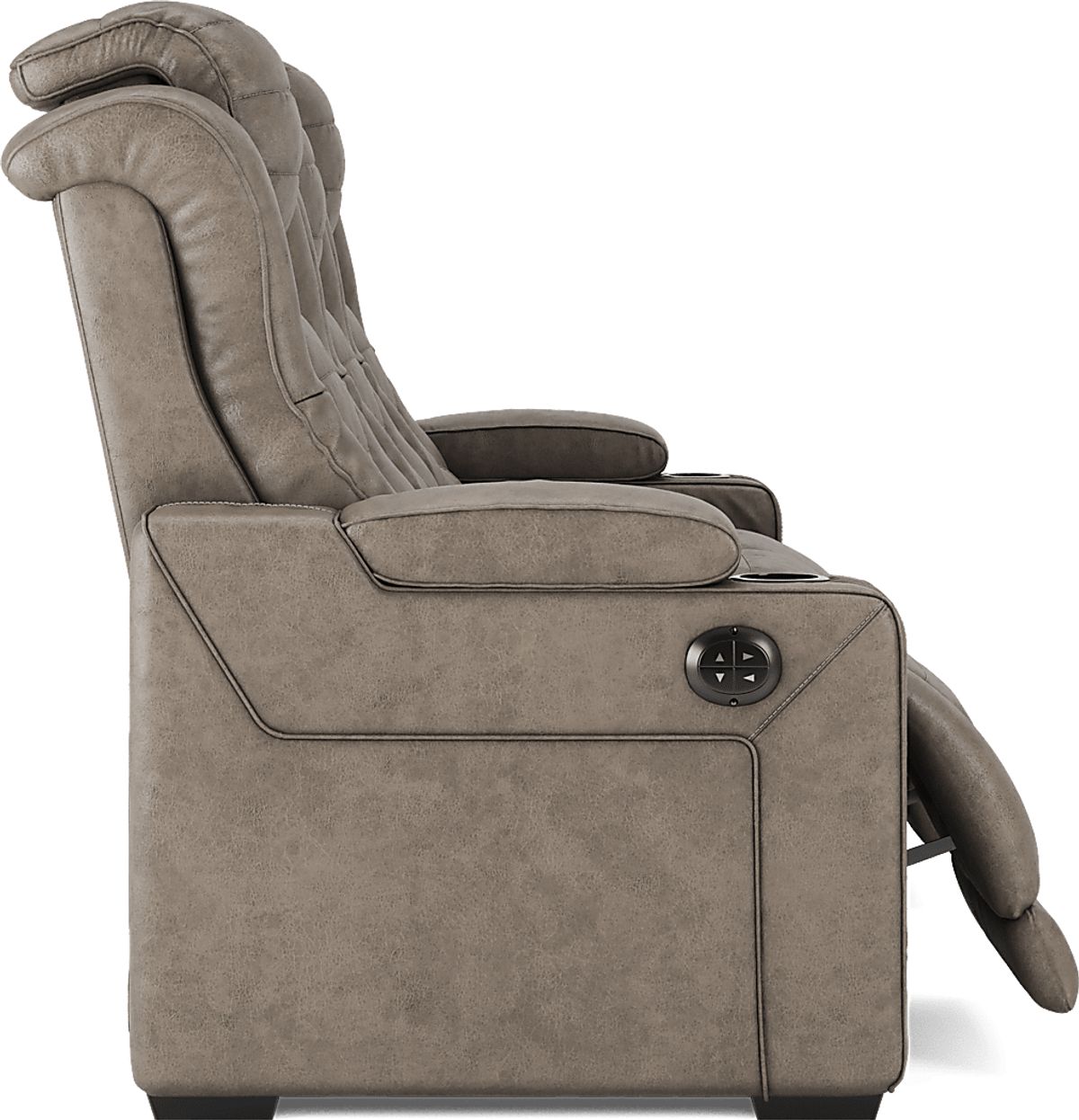 Chief 7 Pc Taupe Beige Polyester Fabric Living Room Set With Dual Power ...