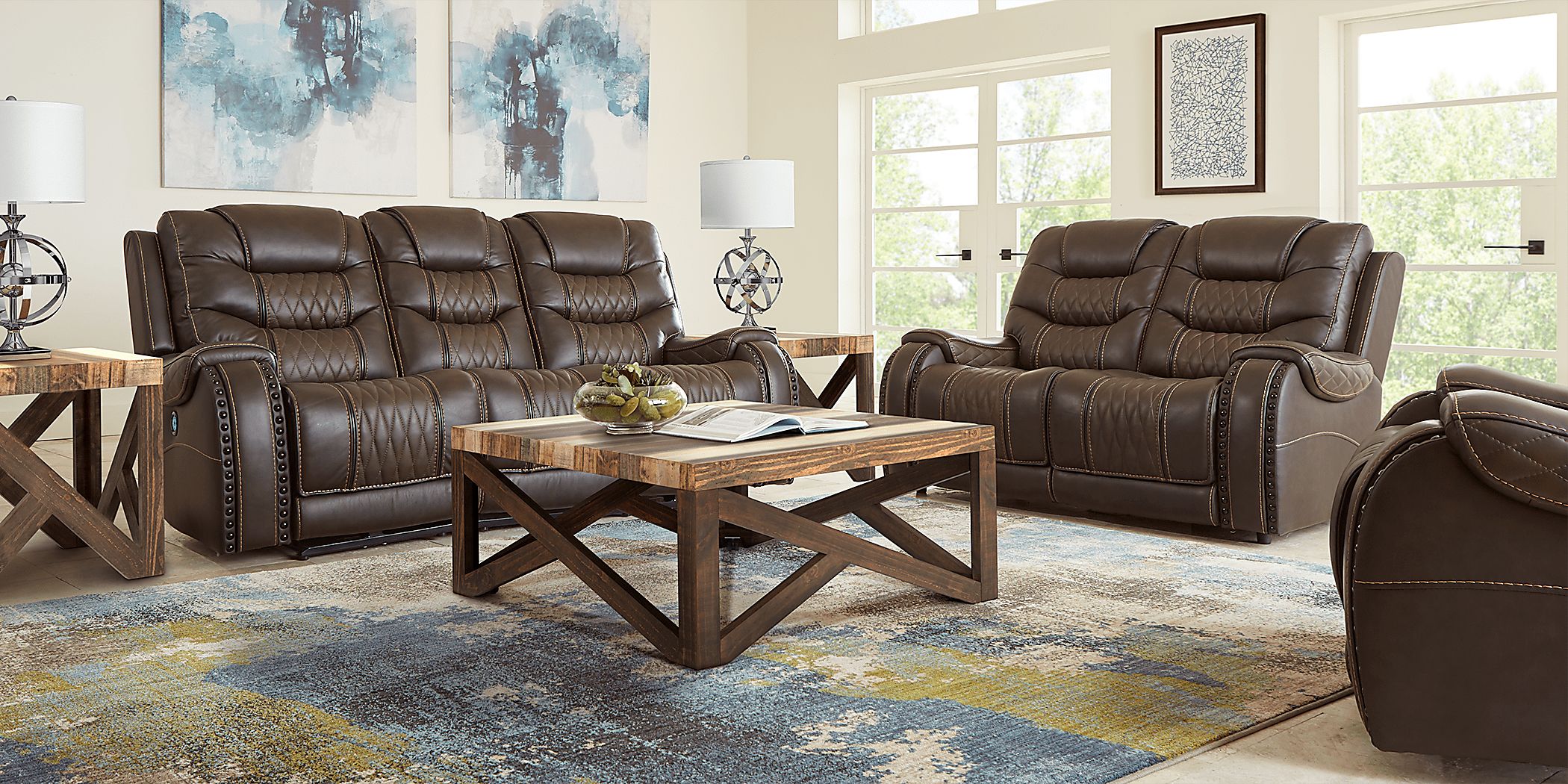 Eric Church Highway To Home Headliner Brown Leather Reclining Sofa ... Eric Church Highway To Home Headliner Brown Leather Reclining Sofa ...