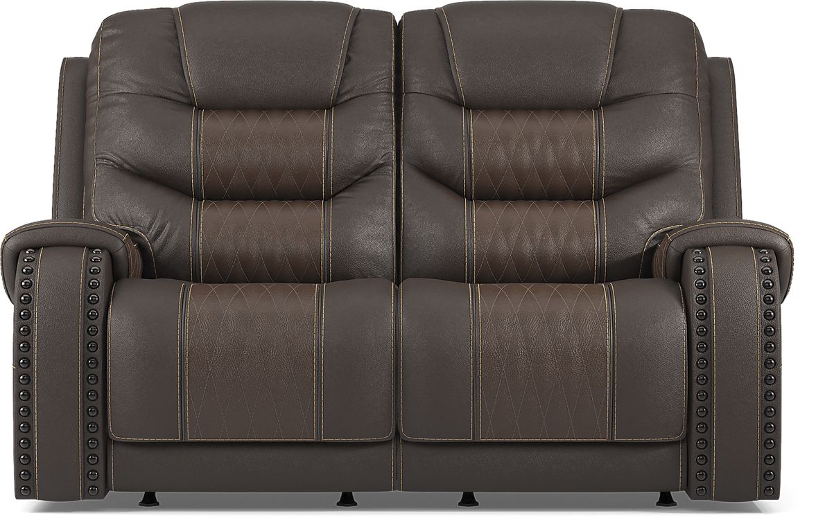 Eric Church Highway To Home Headliner Brown Leather Loveseat - Rooms To Go