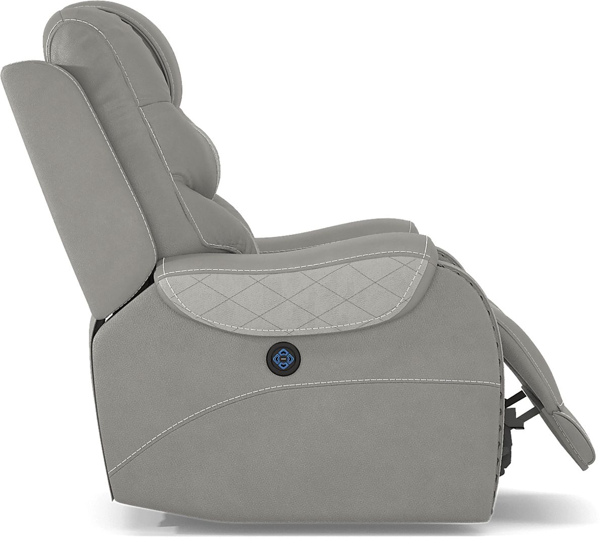 Headliner Gray Leather Dual Power Recliner | Rooms to Go