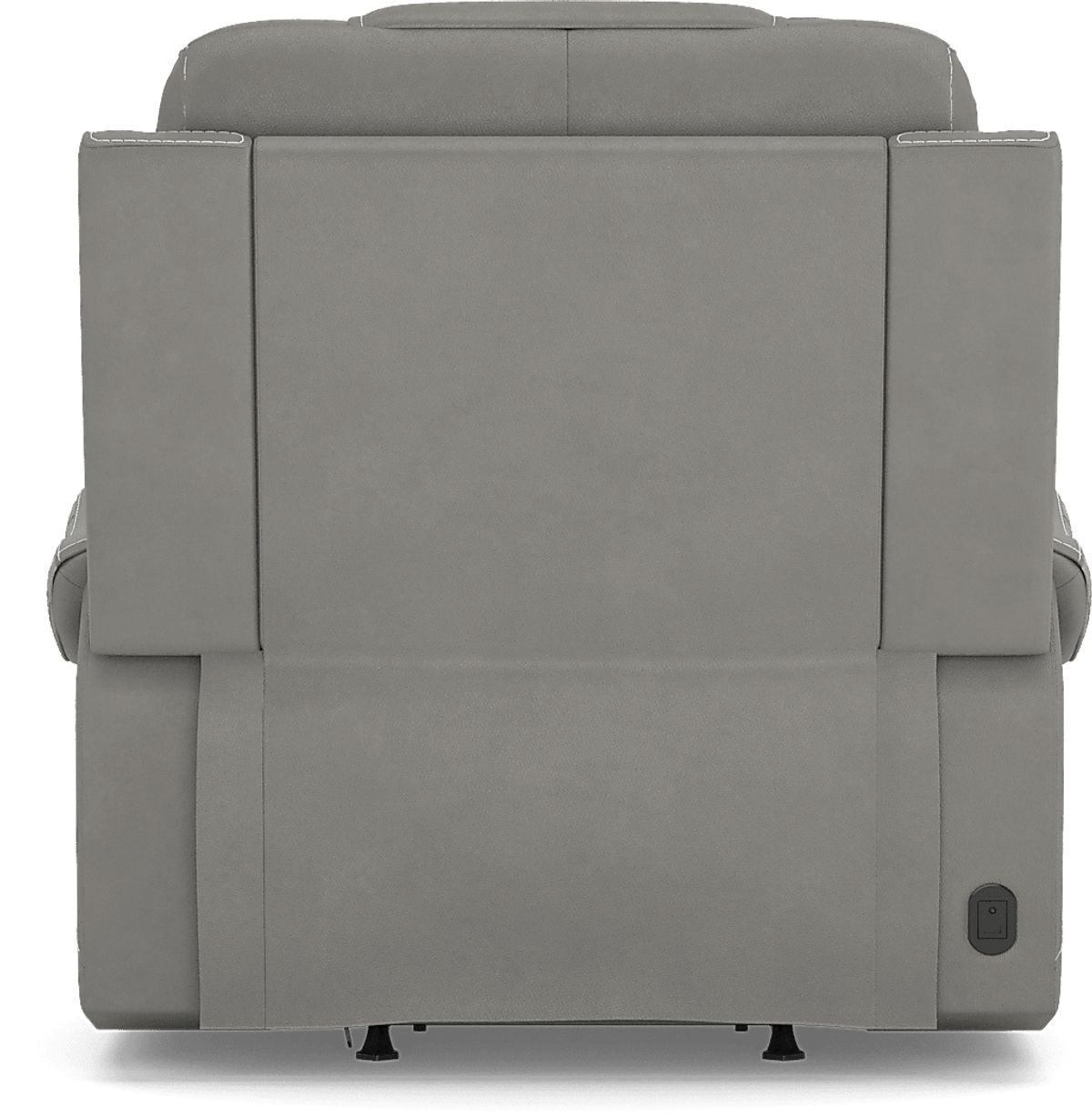 Headliner Gray Leather Dual Power Recliner | Rooms to Go