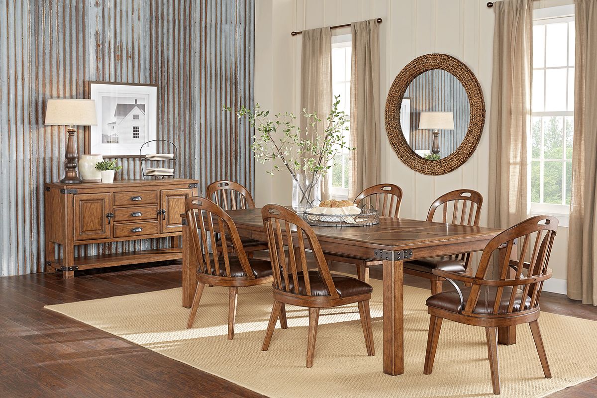 Eric Church Highway To Home Heartland Falls 5 Pc Brown Dark Wood Dining ...