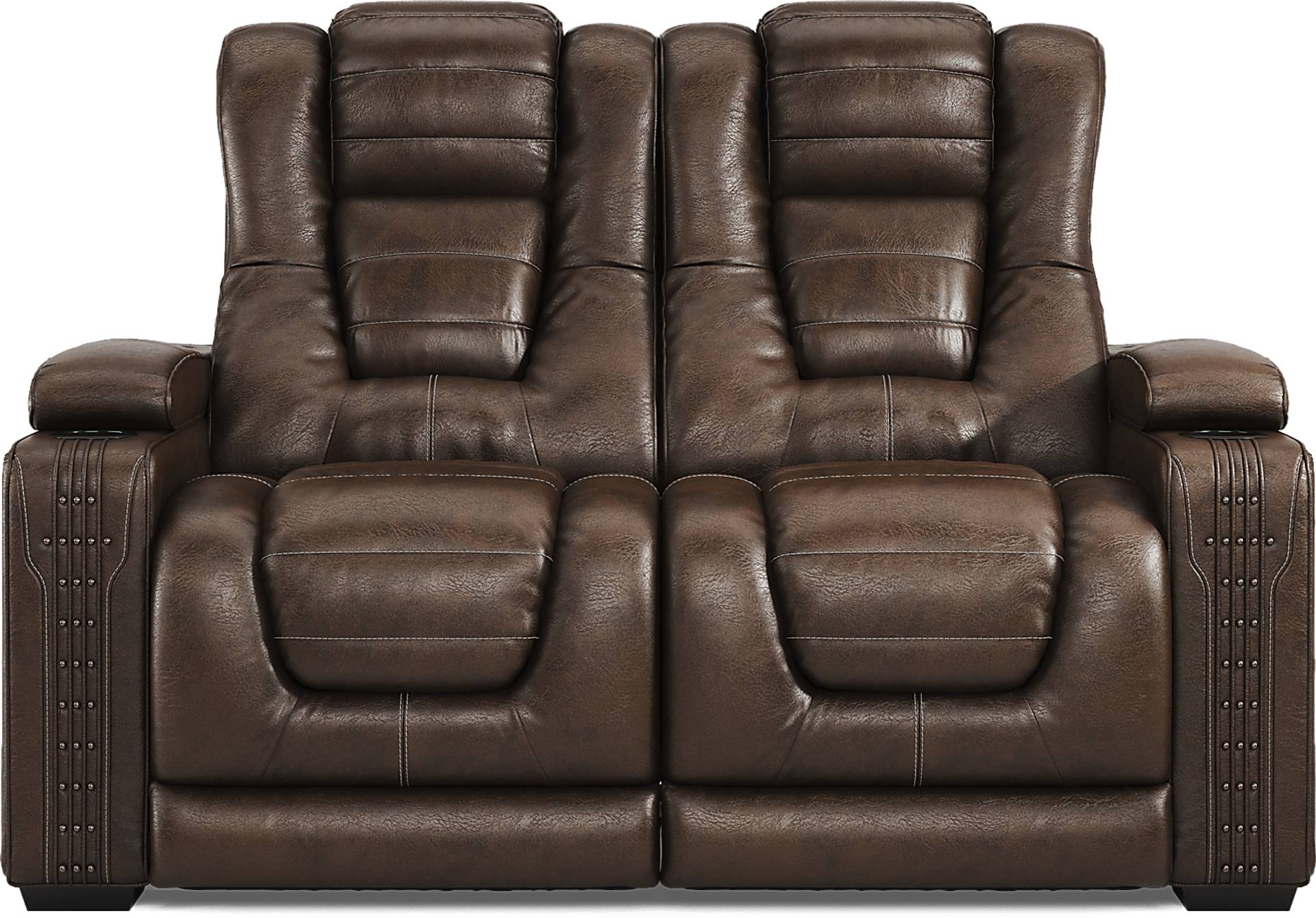 Renegade 5 Pc Brown Leather Dual Power Reclining Living Room Set With Dual Power Reclining Sofa ...