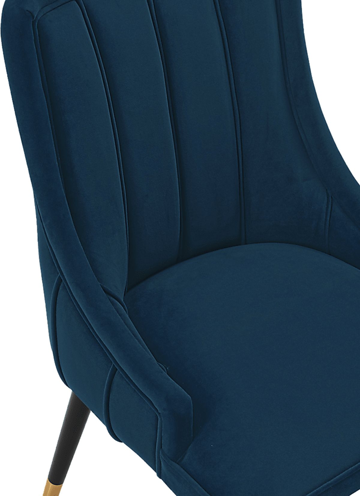 Erlandson Midnight Blue Leatherette,Velvet Plush Dining Chair | Rooms to Go