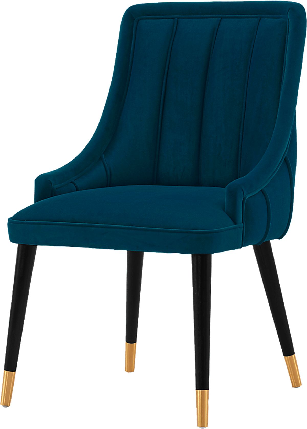 Erlandson Midnight Blue Leatherette,Velvet Plush Dining Chair | Rooms to Go