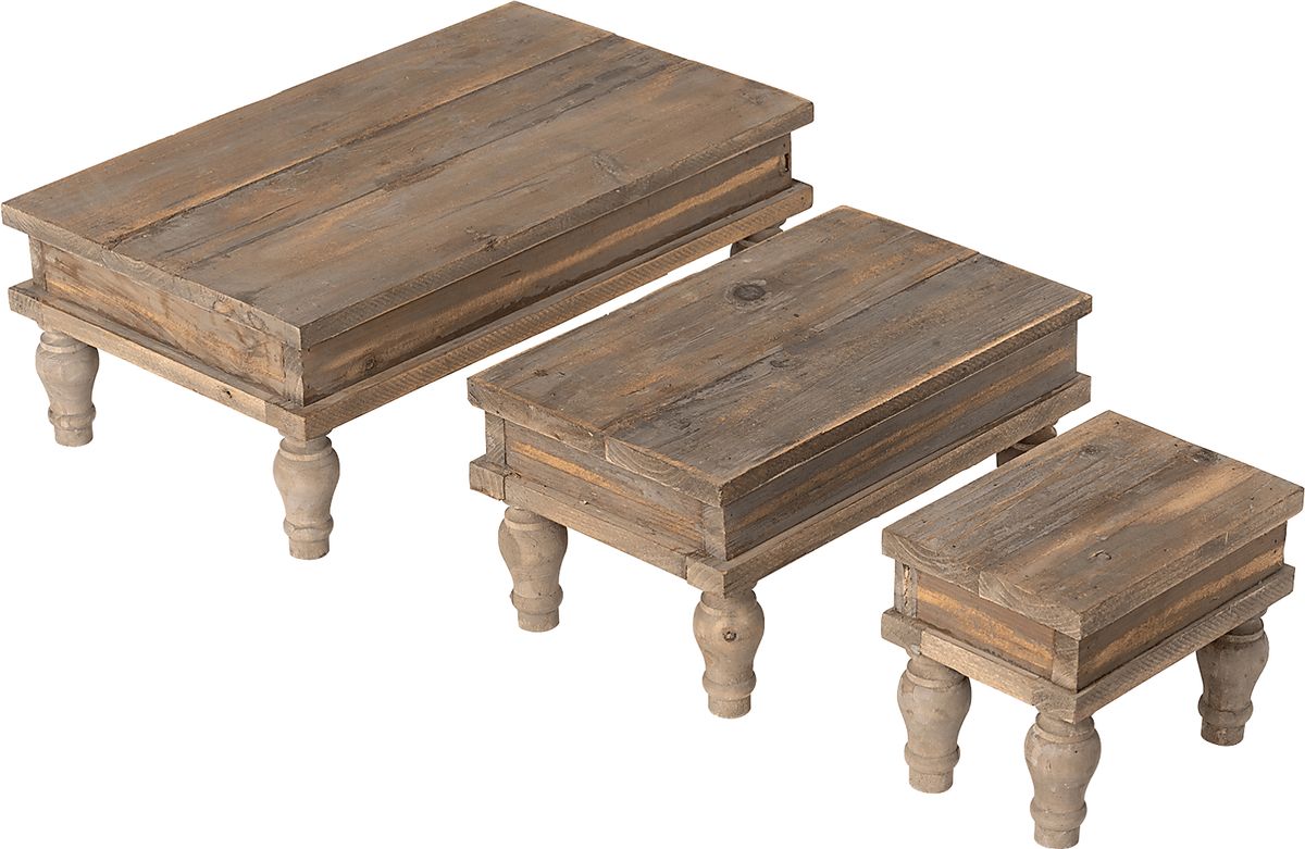 Essenprise Brown Tabletop Risers, Set Of 3 | Rooms to Go