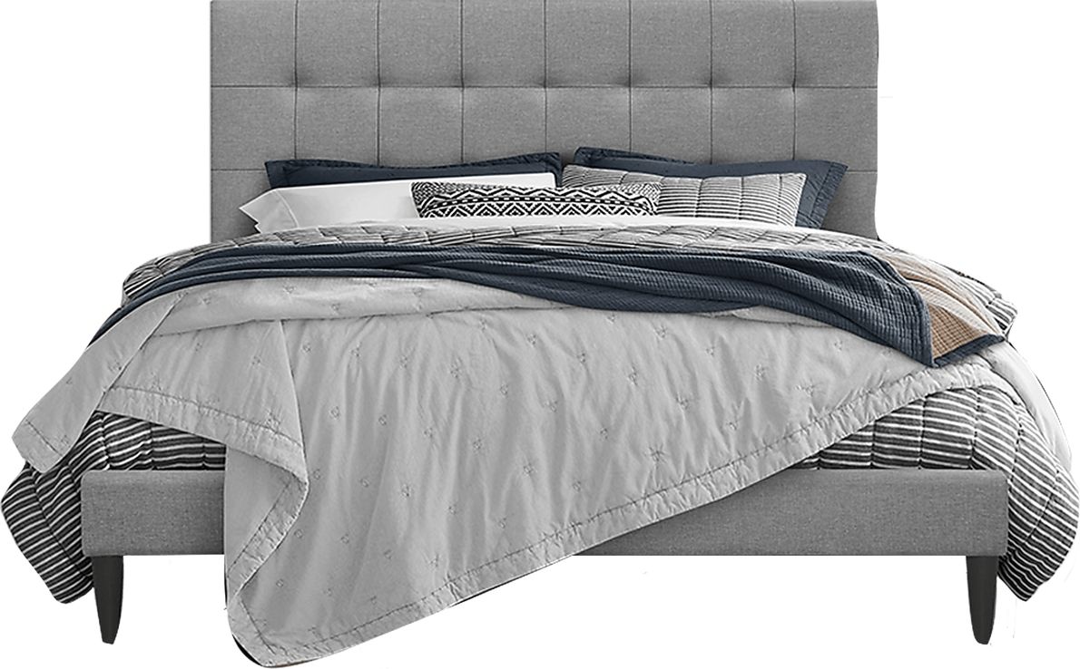 Estaugh Gray Polyester Fabric King Bed - Rooms To Go