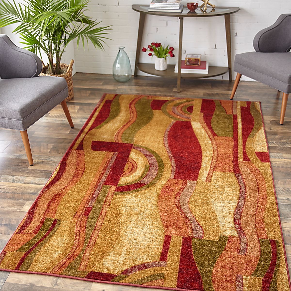 Estefano Red Rug | Rooms to Go