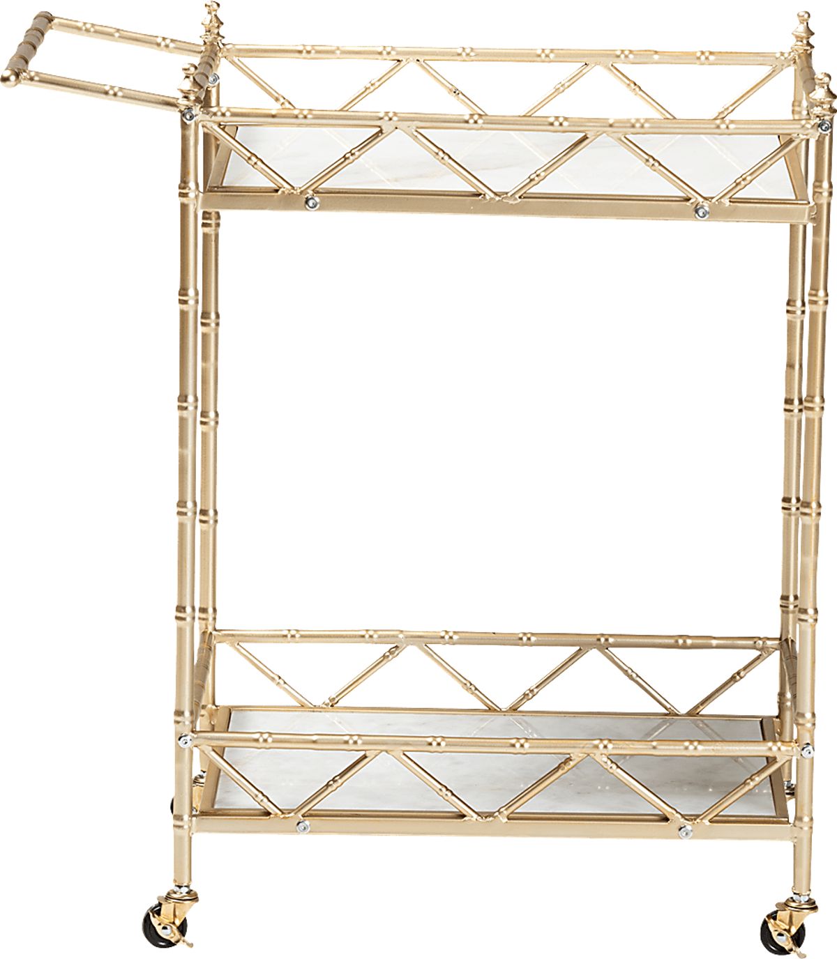 Ethelyn Gold Yellow Bar Cart | Rooms to Go