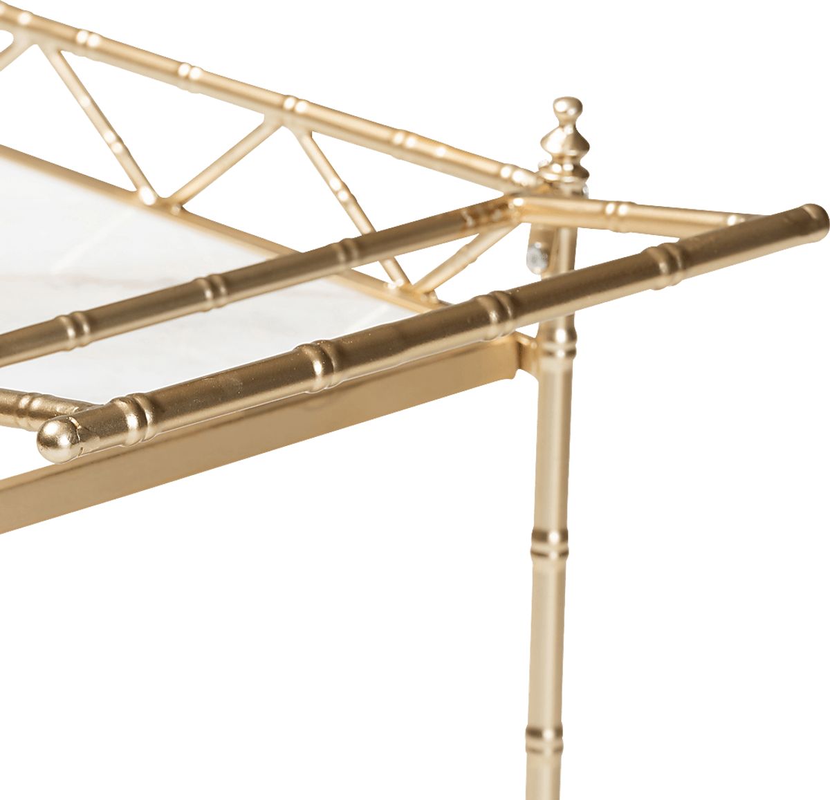 Ethelyn Gold Yellow Bar Cart | Rooms to Go