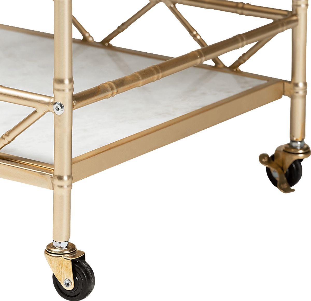 Ethelyn Gold Yellow Bar Cart | Rooms to Go