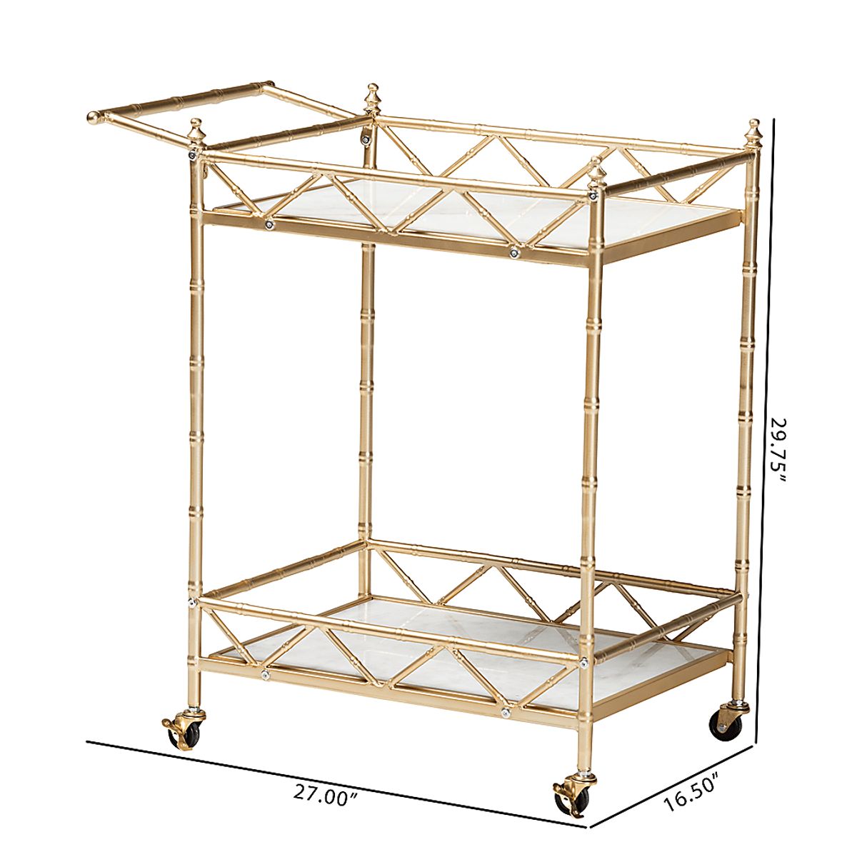 Ethelyn Gold Yellow Bar Cart | Rooms to Go