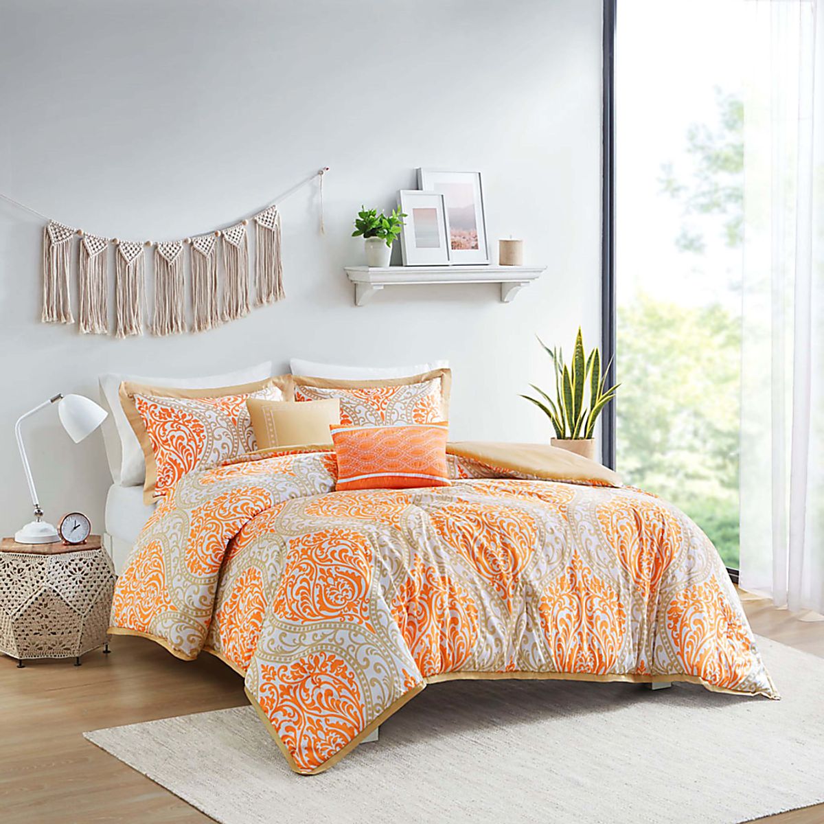 Ette Orange Orange,Red Twin Comforter Set | Rooms to Go