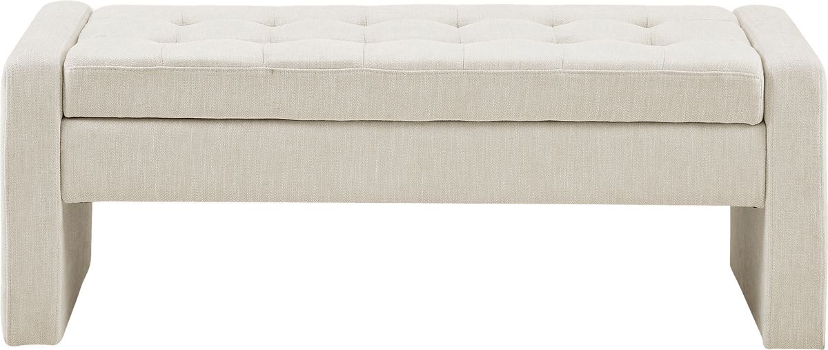 Etton Beige Storage Bench | Rooms to Go