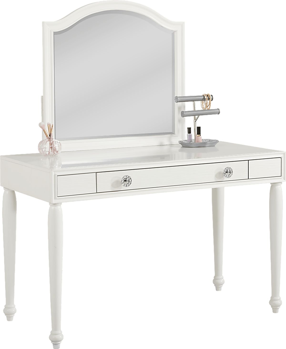 Evangeline 2 Pc White Colors,White Vanity Desk With Mirror | Rooms to Go