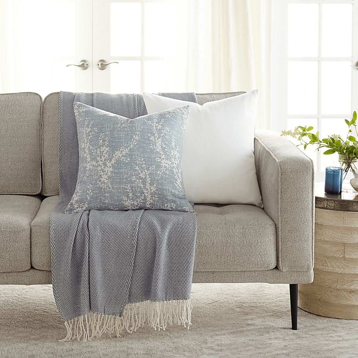 Evawell Light Blue Throw Pillow Set Of 2 | Rooms to Go