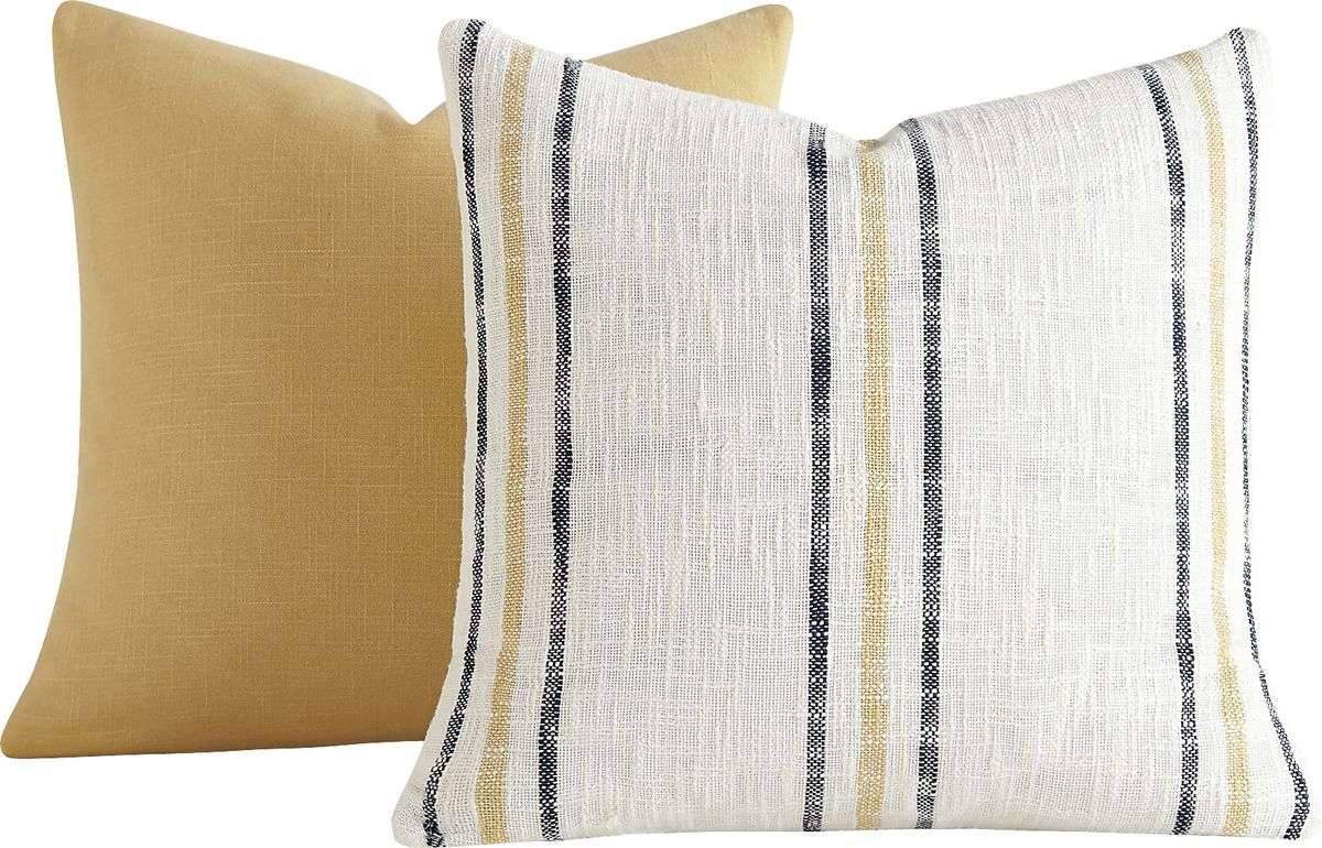 Hopki Mustard Yellow Throw Pillow Set Of 2 | Rooms to Go