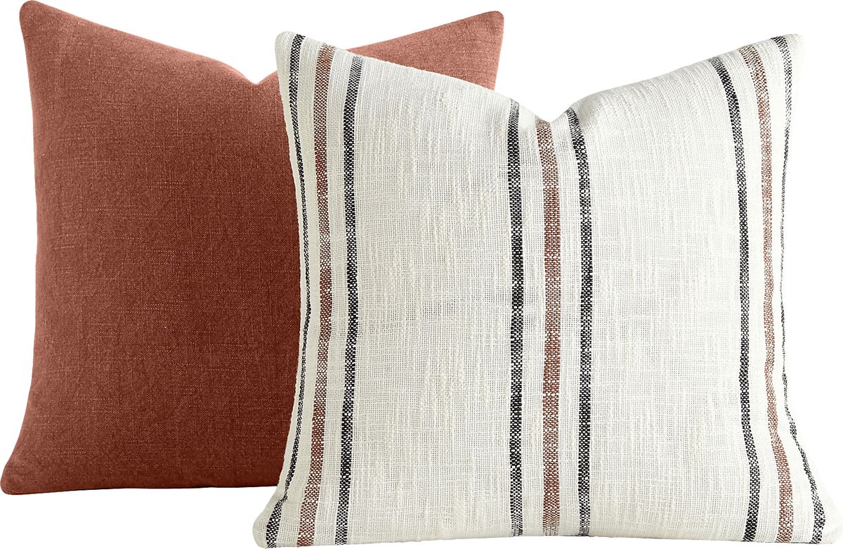 Hopki Terracotta Orange Throw Pillow Set Of 2 | Rooms to Go