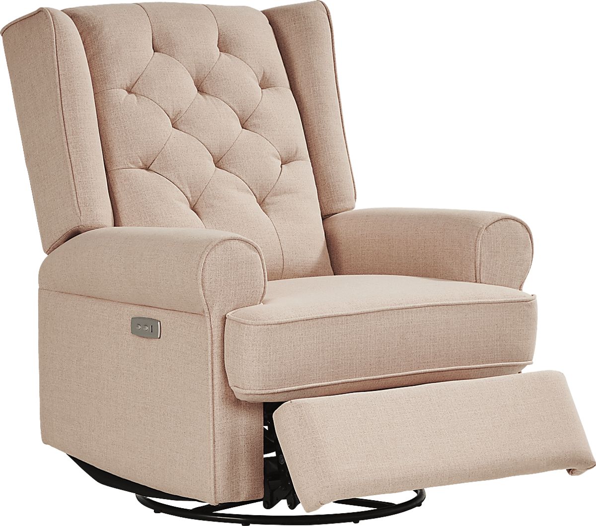 Eveleigh Blush Beige Polyester Fabric Swivel Glider Rocker | Rooms to Go