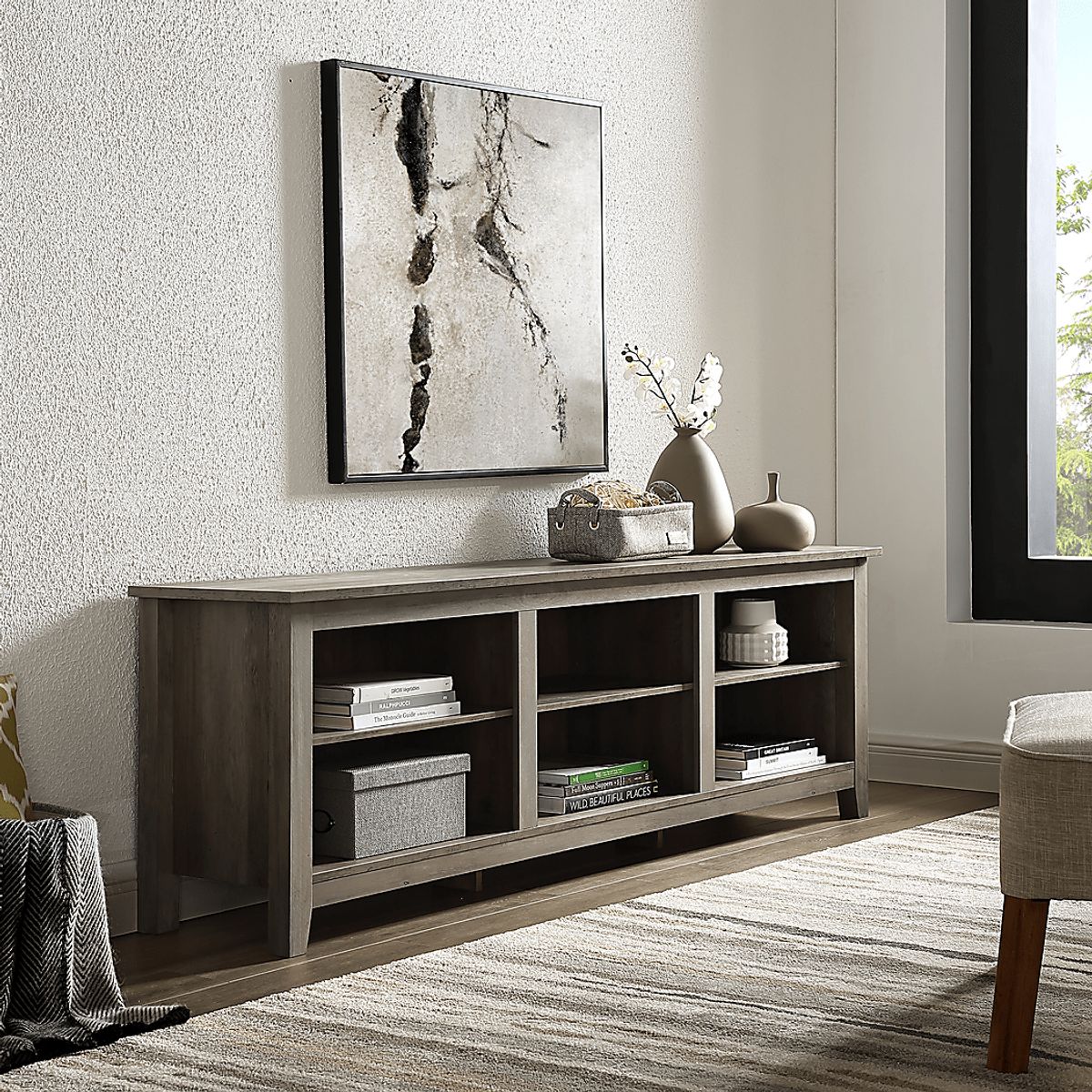 Everett Gray Console | Rooms to Go